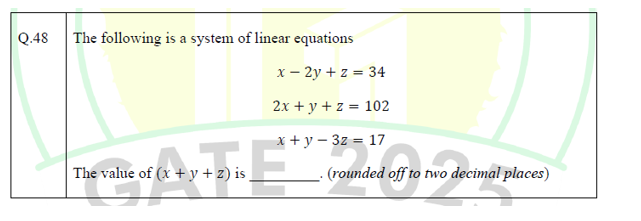The following is a system of linear | StudyX