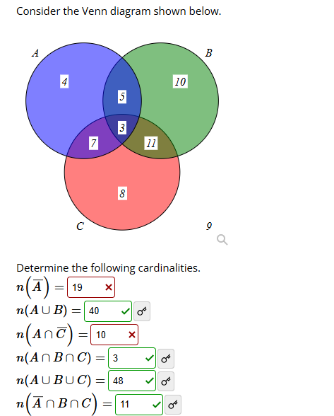 Consider the Venn diagram shown below. | StudyX