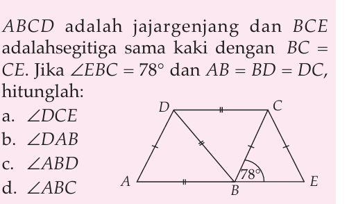 ABCD adalah jajargenjang dan BCE adalah | StudyX