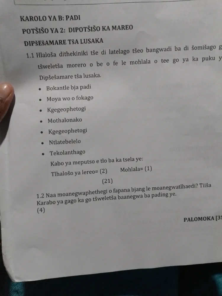 1.1 Hlaloša dithekiniki tše di latelago tšeo