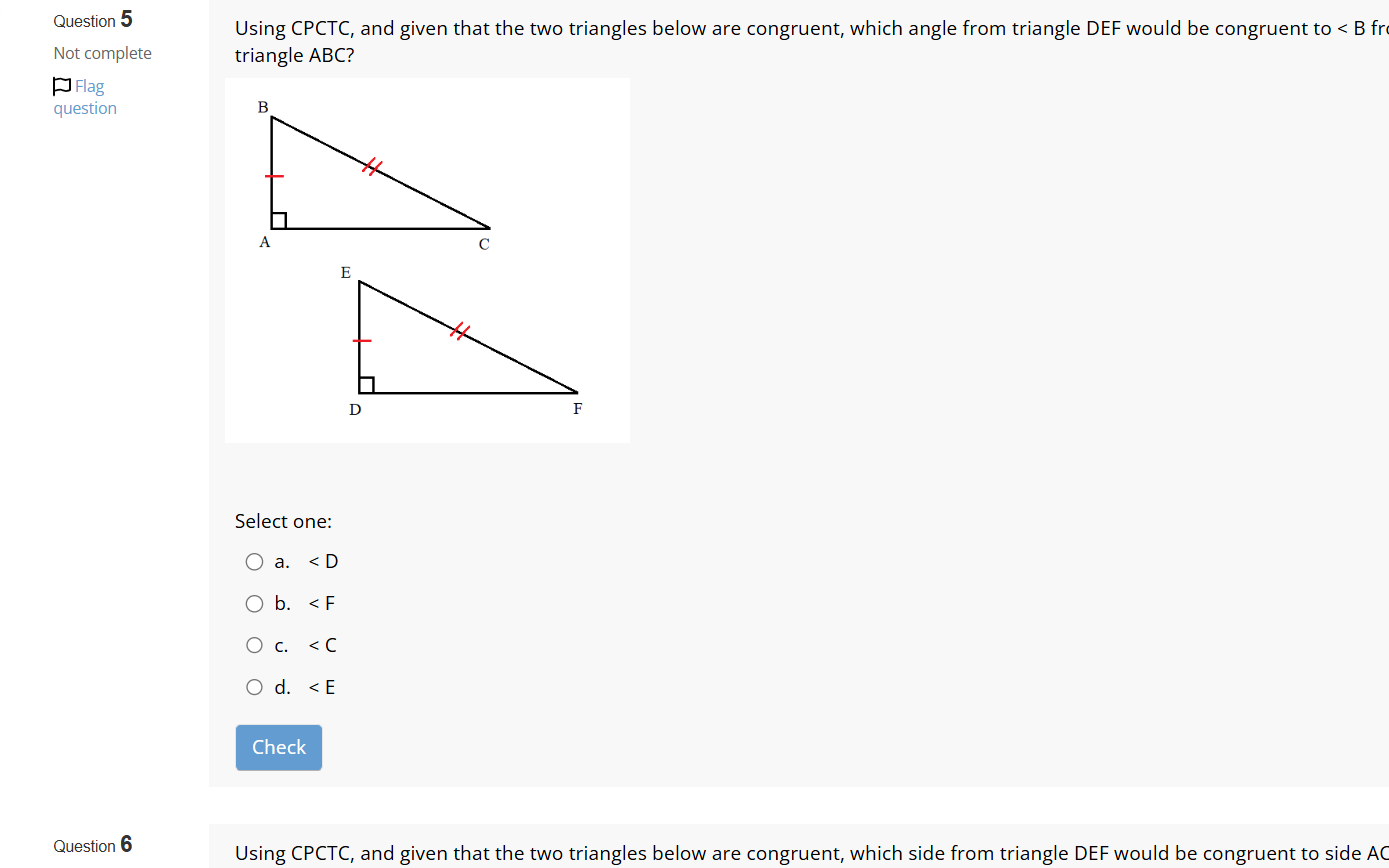 Using CPCTC, and given that the two | StudyX