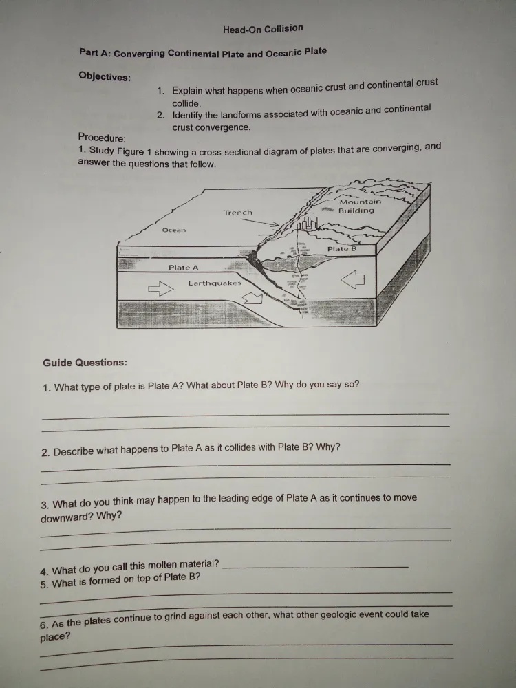 Part A: Converging Continental Plate and