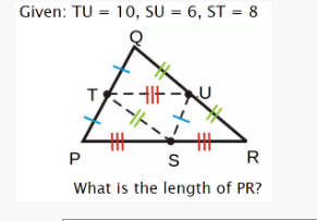Given: TU = 10, SU = 6, ST = 8 What is the | StudyX
