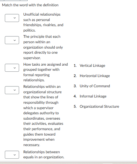 Match the word with the definition | StudyX
