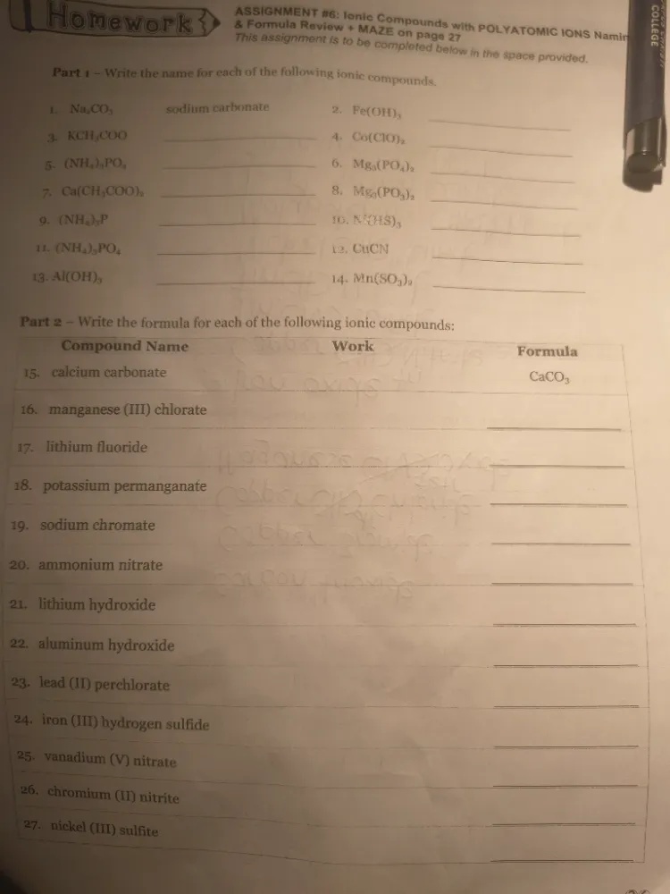 Part 1 - Write the name for each of the | StudyX