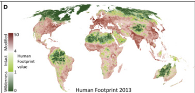 The images compare the human footprint in | StudyX