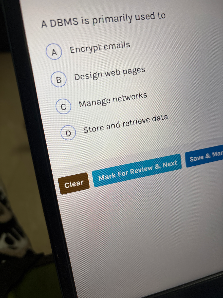 A DBMS is primarily used to A Encrypt | StudyX