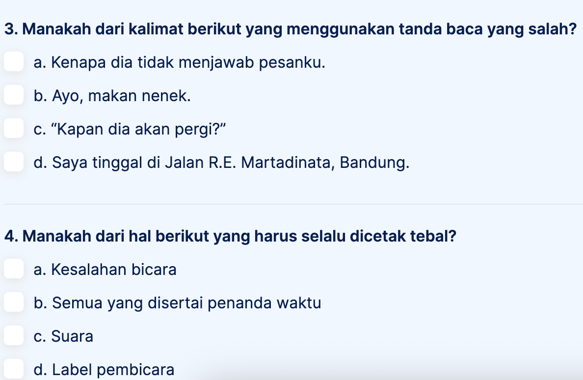 3. Manakah dari kalimat berikut yang | StudyX