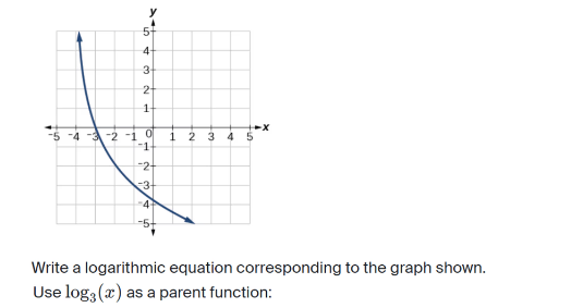 Write a logarithmic equation corresponding | StudyX
