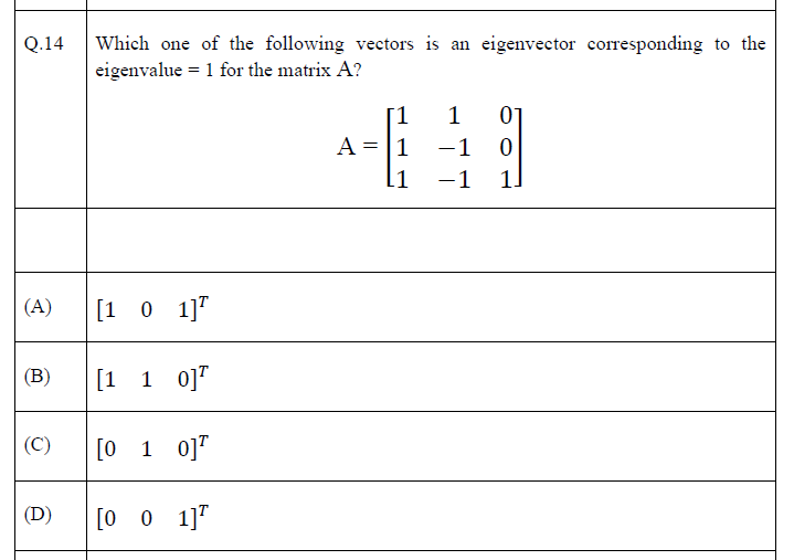 Q.14 Which one of the following vectors is | StudyX
