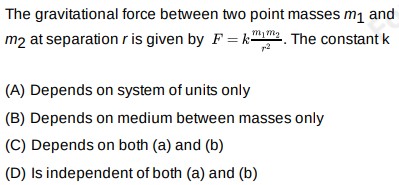 The gravitational force between two point