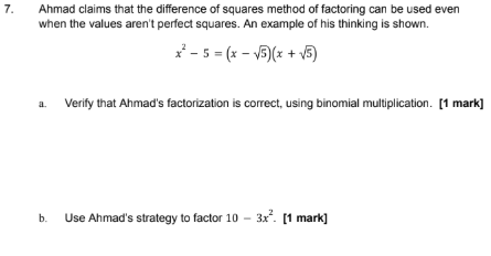 7. Ahmad claims that the difference of | StudyX