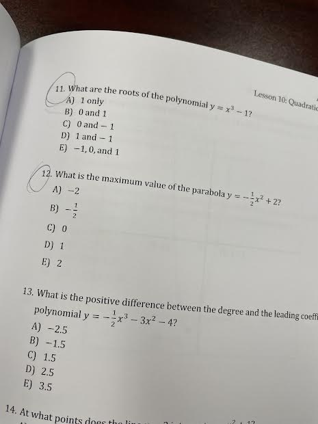 11. What are the roots of the polynomial $y | StudyX