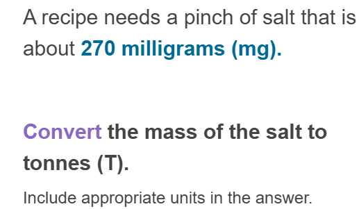 A recipe needs a pinch of salt that is about | StudyX