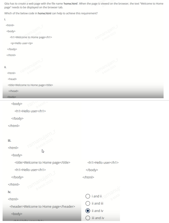 Gita has to create a web page with the file | StudyX