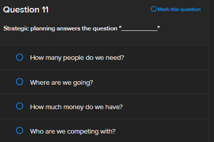 Strategic planning answers the question | StudyX