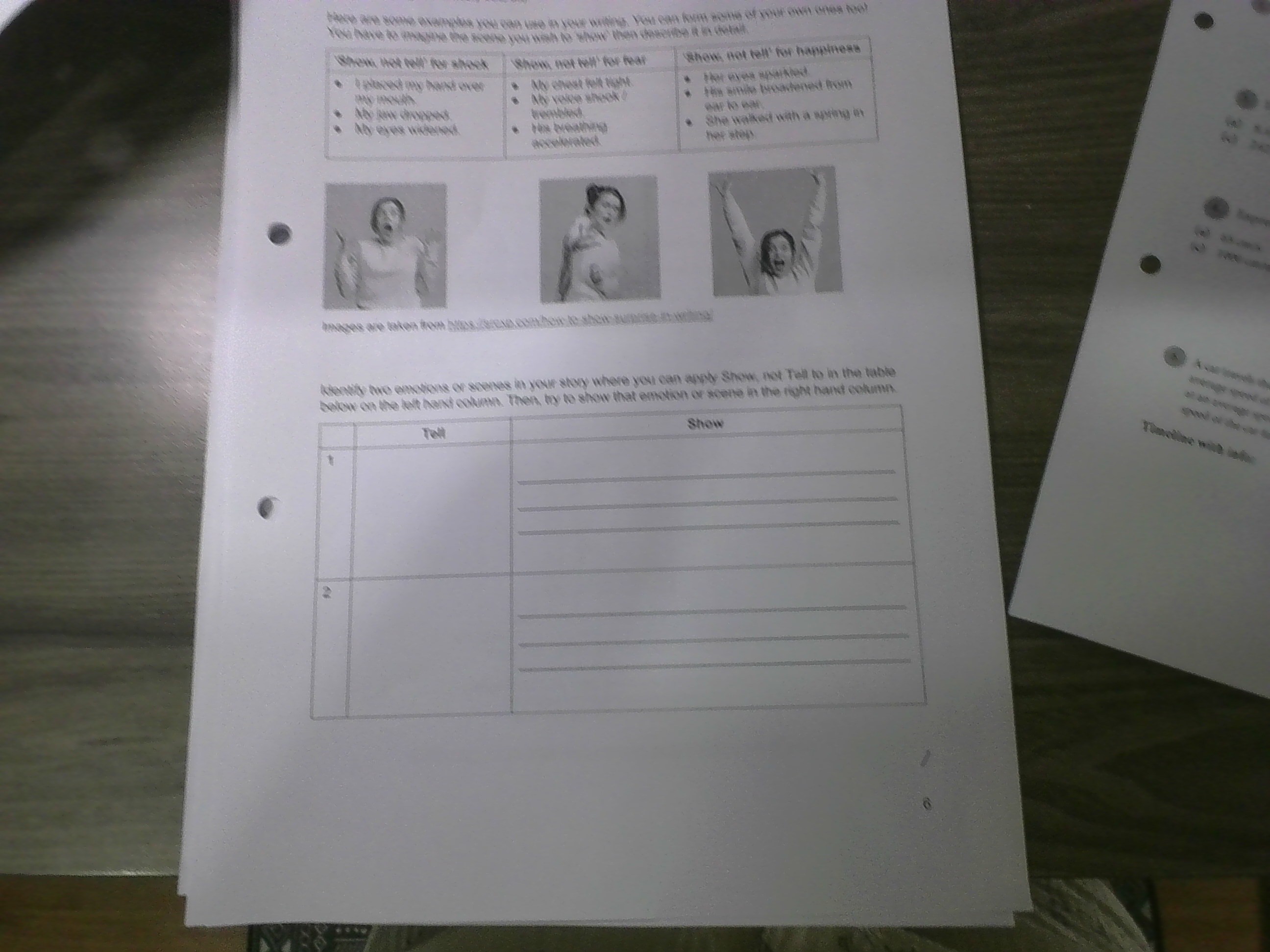 Identify two emotions or scenes in your | StudyX