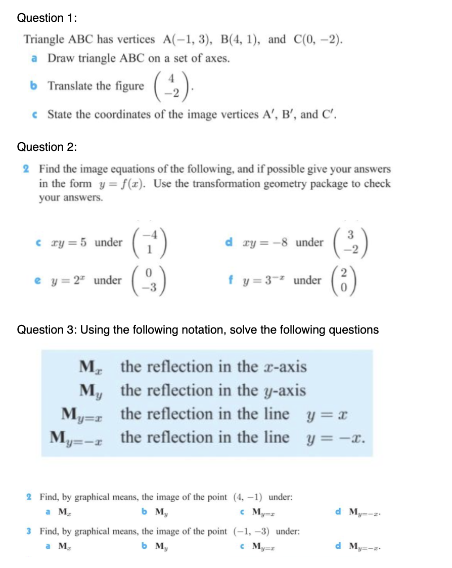 Question 1: Triangle ABC has vertices A(-1, | StudyX