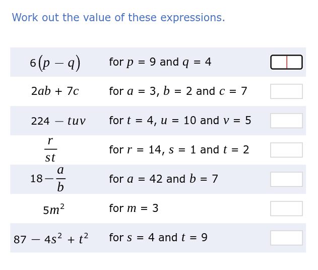 Work out the value of these expressions. | StudyX