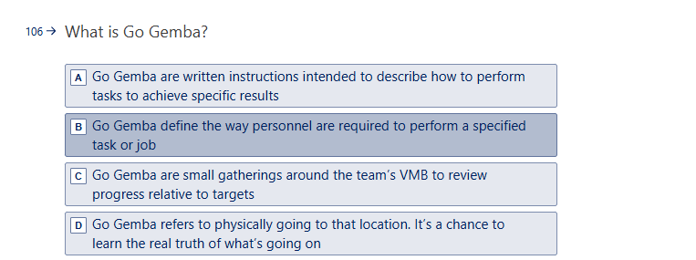 106 → What is Go Gemba? A Go Gemba are | StudyX