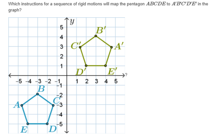 Which instructions for a sequence of rigid | StudyX