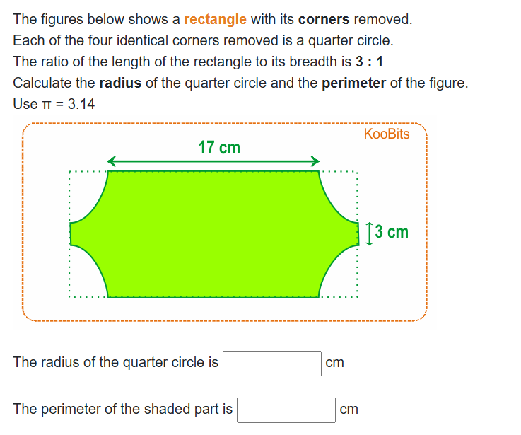 The figures below shows a rectangle with its | StudyX