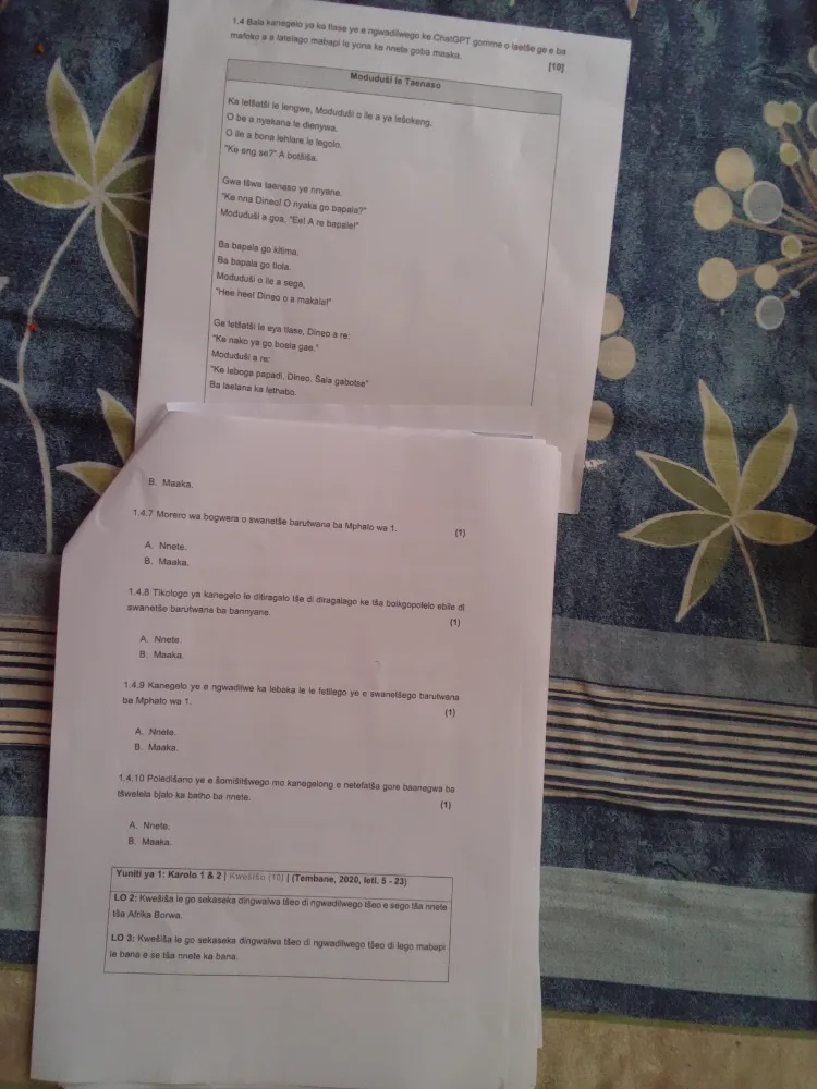 1.4 Bala kanegelo ya ka tlase ye e | StudyX