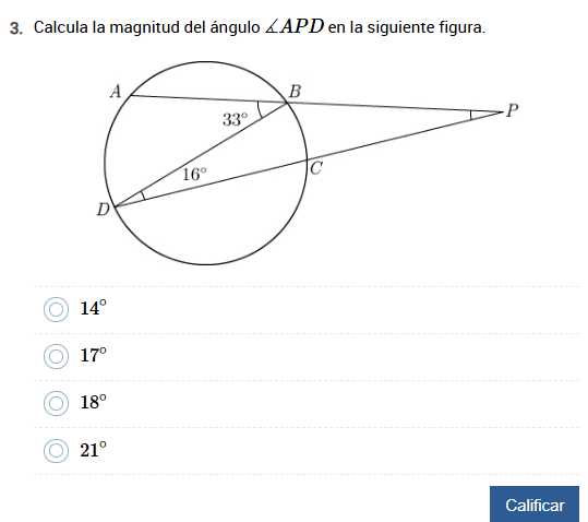 3. Calcula la magnitud del ángulo $ APD$ en | StudyX