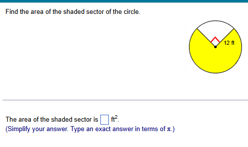 Find the area of the shaded sector of the | StudyX