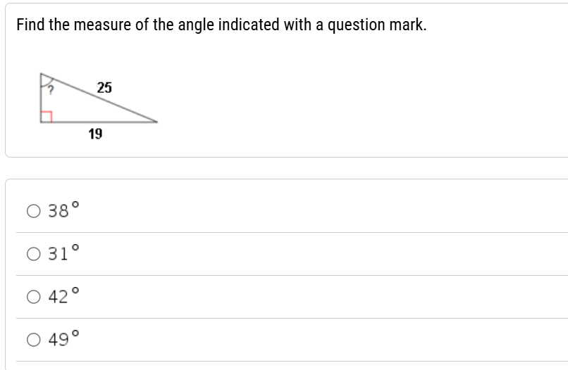 Find the measure of the angle indicated with | StudyX