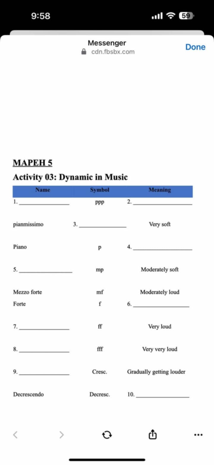 Activity 03: Dynamic in Music | Name