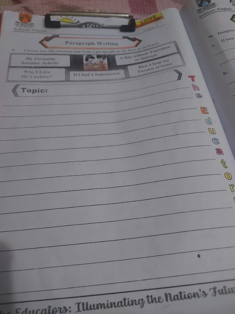 Choose any one situation and write a