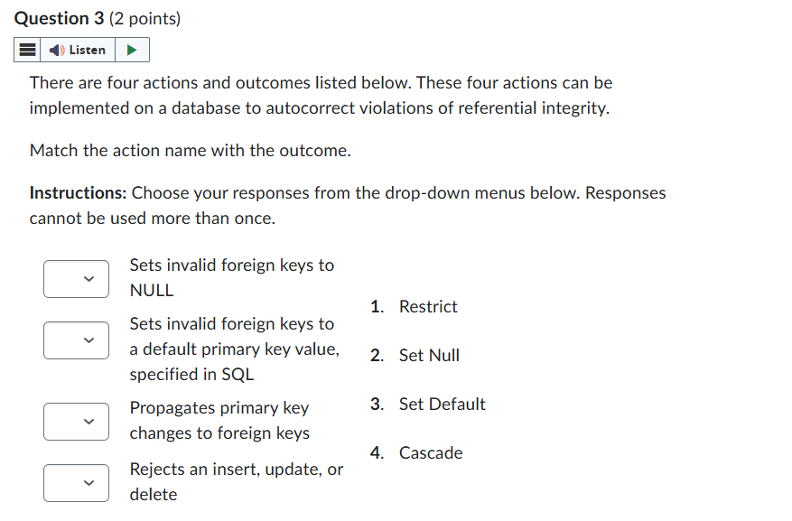 There are four actions and outcomes listed | StudyX