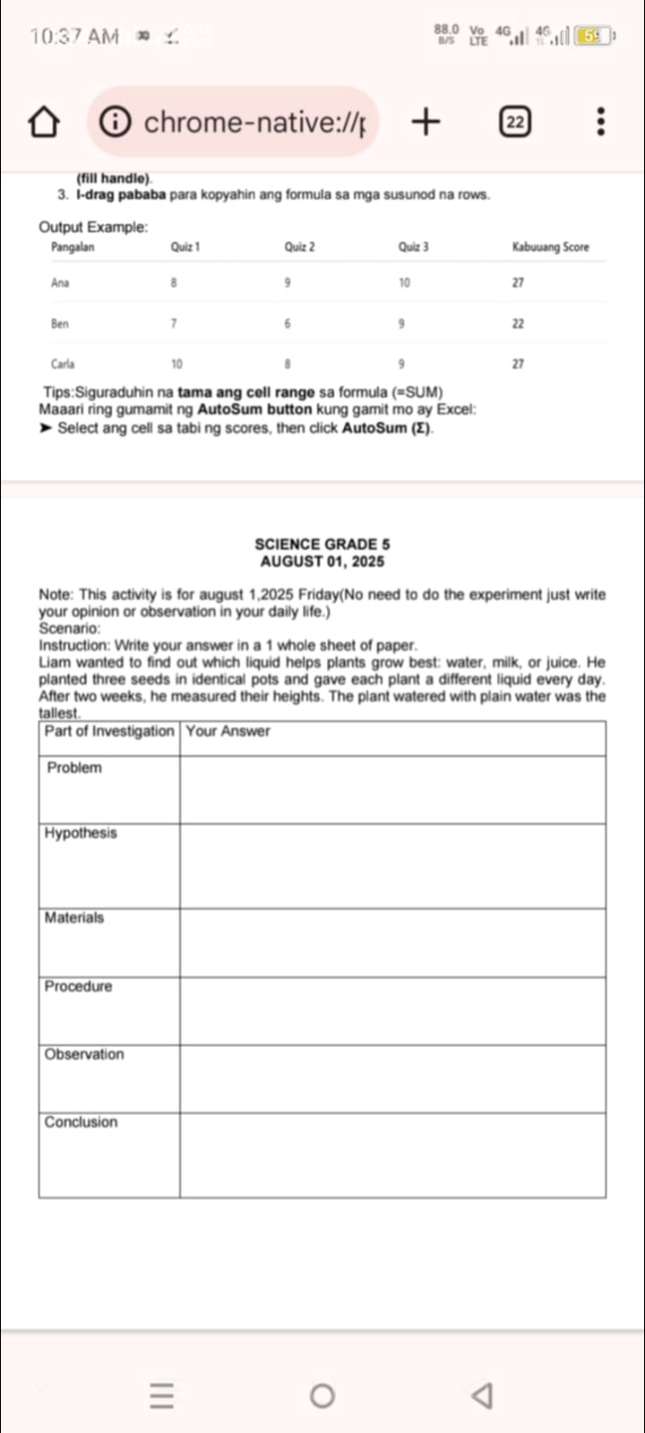 SCIENCE GRADE 5 AUGUST 01, 2025 Note: This | StudyX