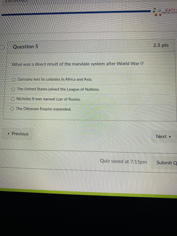 What was a direct result of the mandate | StudyX