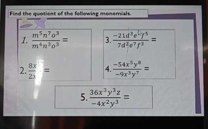 Find the quotient of the following | StudyX