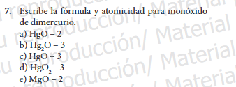 7. Escribe la fórmula y atomicidad para | StudyX