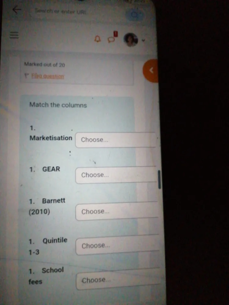 Match the columns 1. Marketisation | StudyX