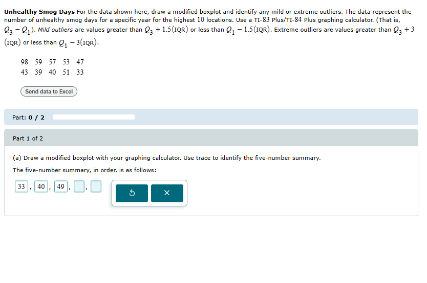 For the data shown here, draw a modified | StudyX