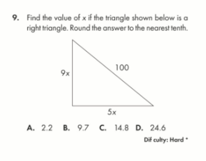 Find the value of *x* if the triangle shown | StudyX
