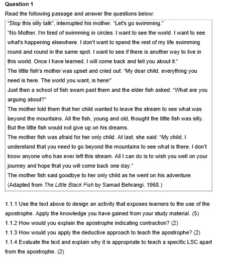 Question 1 Read the following passage and | StudyX