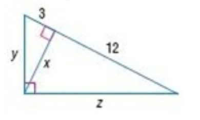 The image shows a right triangle with sides