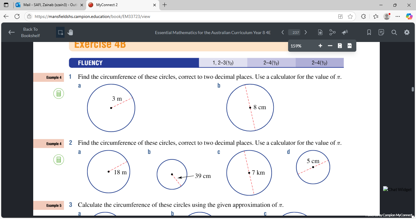 1. Find the circumference of these circles, | StudyX