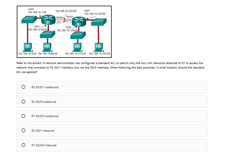 Refer to the exhibit. A network | StudyX