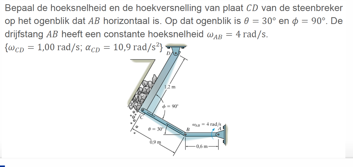 Bepaal de hoeksnelheid en de hoekversnelling | StudyX