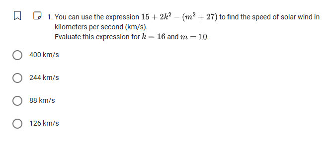 1. You can use the expression $15 + 2k^2 - | StudyX