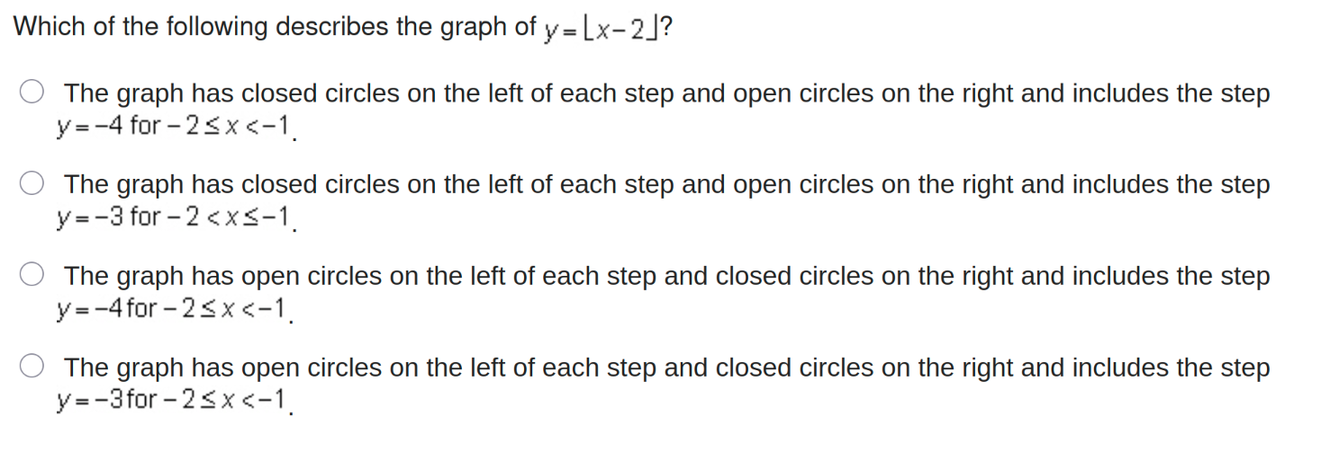 Which of the following describes the graph | StudyX