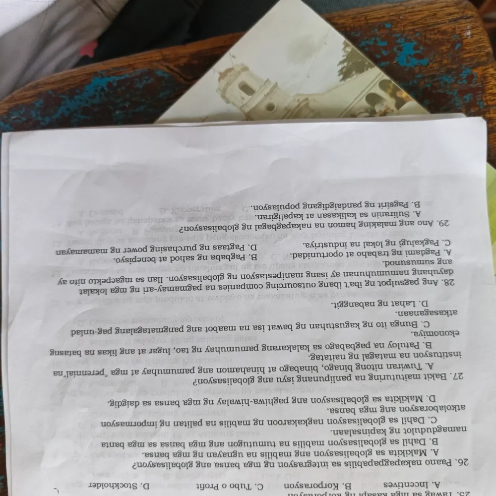 25. Tawag sa mga kasapi ng korporasyon A. | StudyX