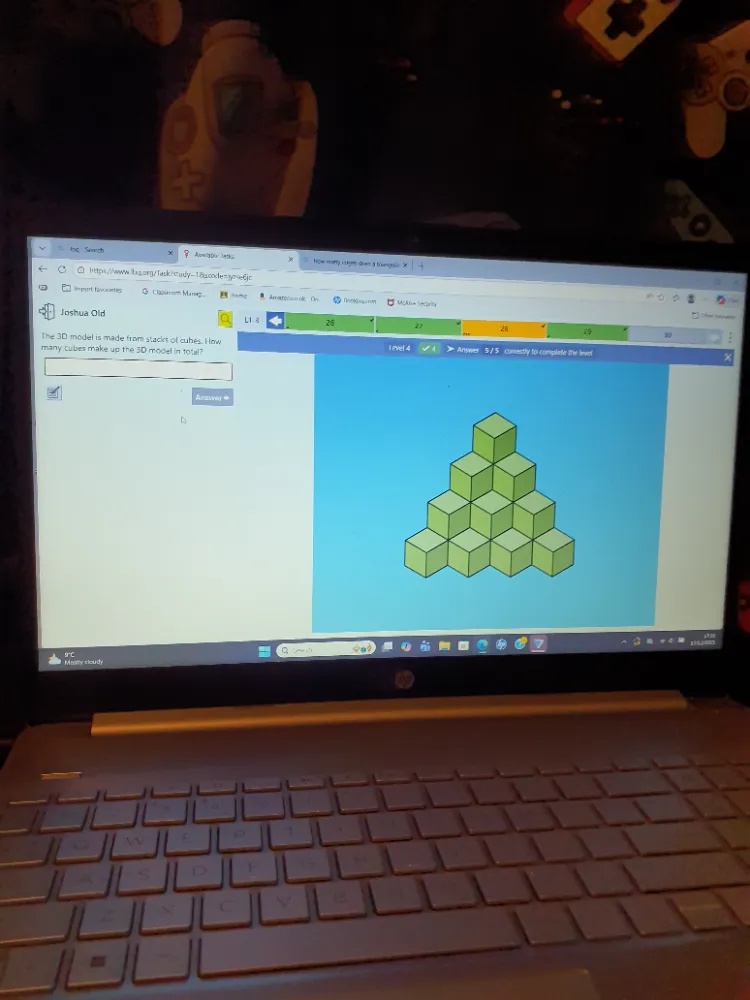The 3D model is made from stackt of cubes. | StudyX