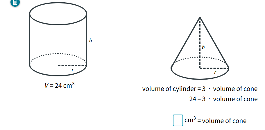 volume of cylinder = 3 * volume of cone $24 | StudyX